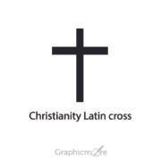 Christianity Latin Cross Symbol Design Free Vector File Download