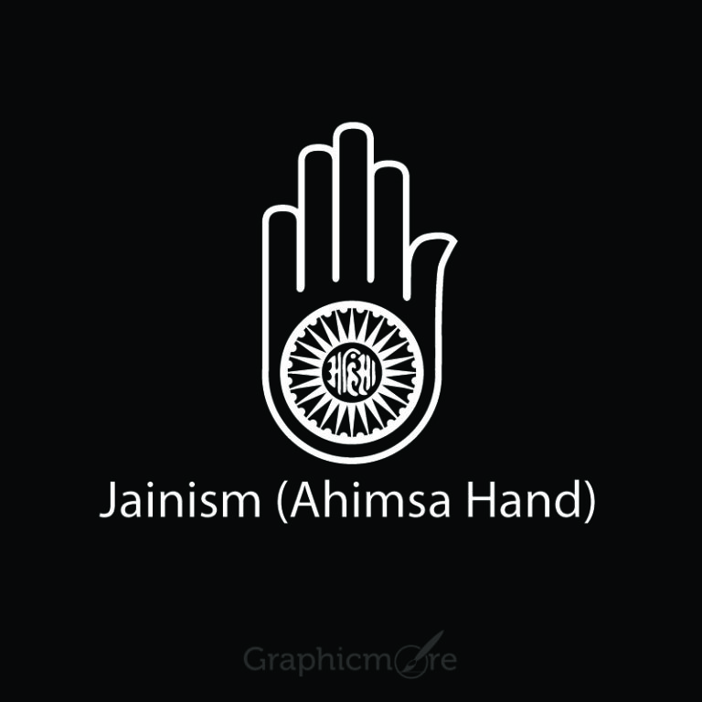 Jainism Ahimsa Hand Symbol Design Free Vector File Download