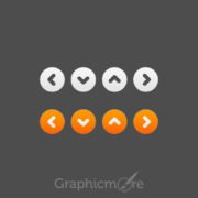 White and Orange Button Free PSD File Download