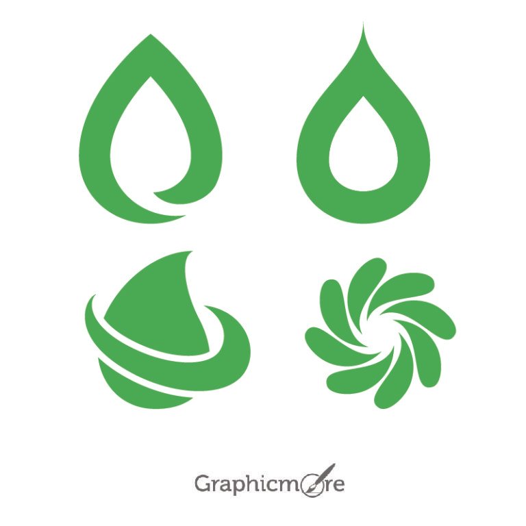 Random Green Shapes For Logo Design free Vector Download