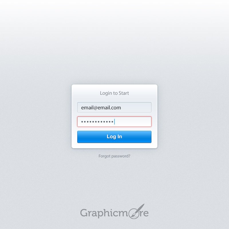 Wrong Password Login Form Free PSD File Download Wrong Password Login Form Free PSD File Download