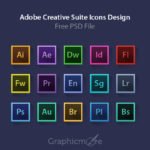 Adobe Creative Suite Icons Design Free PSD File Download