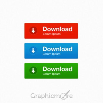 Download Buttons Design in 3 Different Color Free PSD File