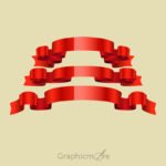 Red Ribbon Sets Design Free Vector Download by GraphicMore