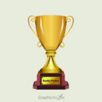 3D Realistic Gold Trophy Design Free Vector File Download