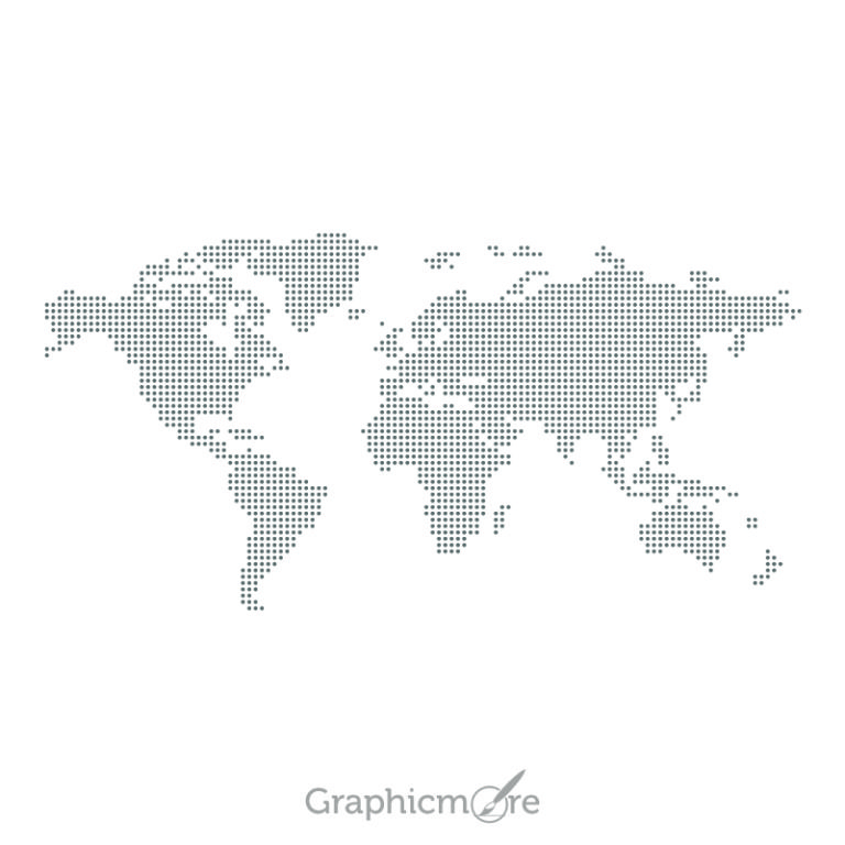 World Dotted Map Design Free Vector File Download