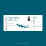 Airline Blue Boarding Pass Template Design Free Vector File Download