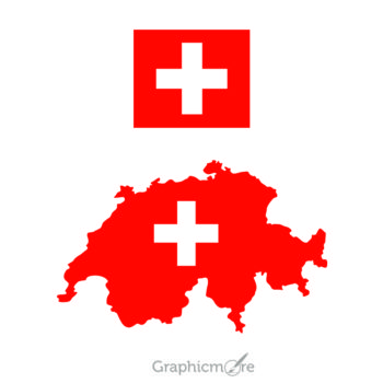 Switzerland Flag and Map Design Free Vector File Download