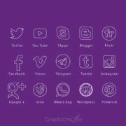 Thin Line Social Media Icons Design Free Vector File Download
