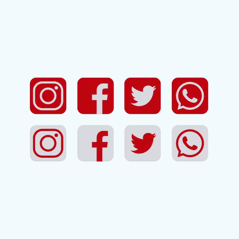 Red Social Media Icons Collection Free Vector Download Red Social Media Icons Collection Free Vector Download