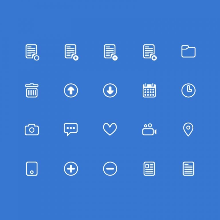20 Free Clean Business PSD Icons Design Download