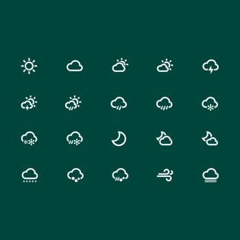 20 Free Weather Icon Collection Design PSD Download