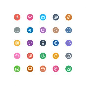 25 Free Flat Icons PSD Design for App and Website