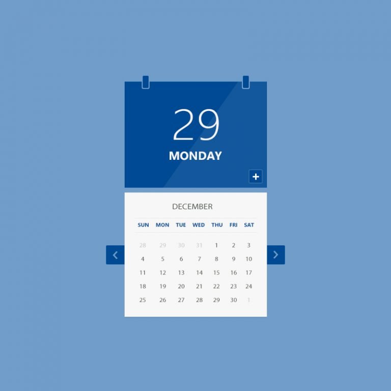 Calendar UI PSD Design Free Download By GraphicMore
