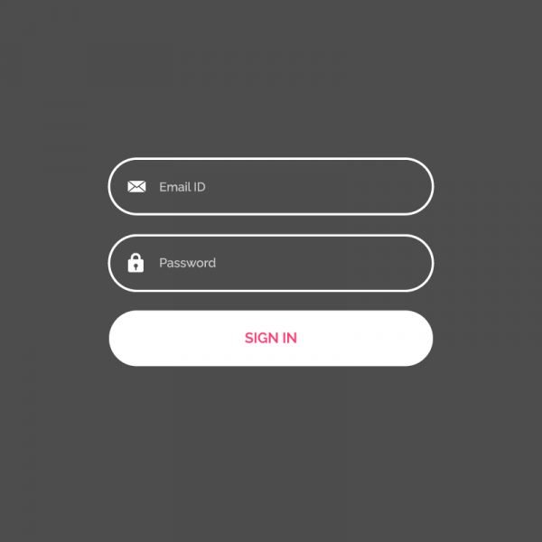 Minimal Flat Login Form UI Template Vector Design