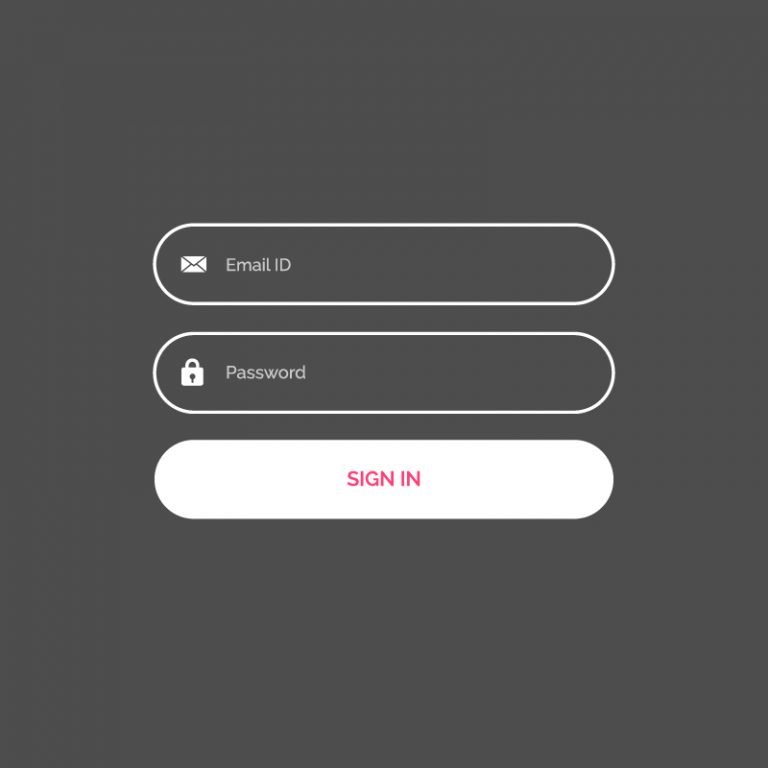 Minimal Flat Login Form UI Template Vector Design