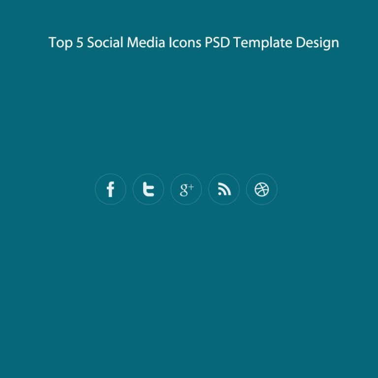 Top 5 Social Media Icons PSD Template Design