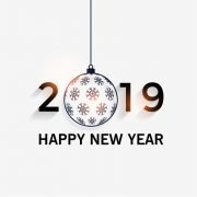 Happy New Year 2019 Greeting Card Design Free Vector