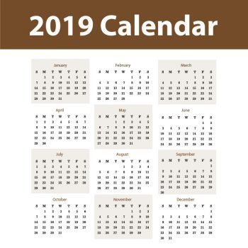 2019 Calendar Free Vector Design by GraphicMore