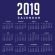 Minimal Blue New Year 2019 Calendar Design by GraphicMore