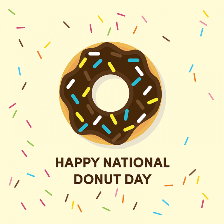 Happy National Donut Day Celebration Card Vector Design