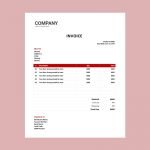 Red Classic Invoice Template Design Word Download