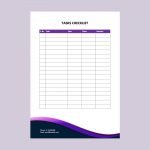 Purple Color Checklist Word Template Design Free Download