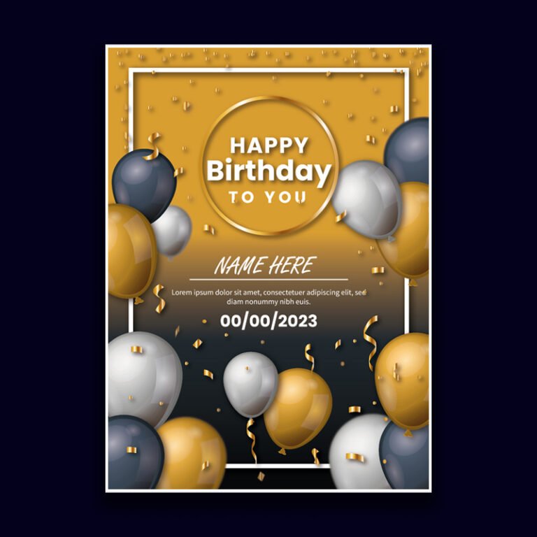 Happy Birthday to you wish poster free download in vector format