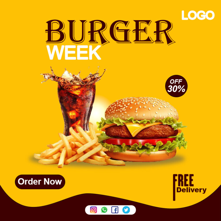 Burgers Week Posters free download in the PSD formats