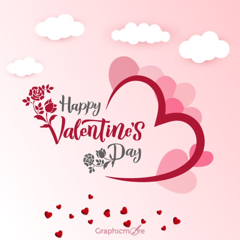 Happy Valentines Day Greeting Card and Template free download in the vector