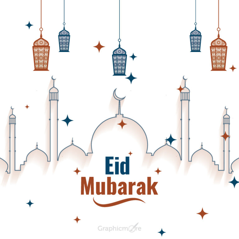 Free Eid Mubarak Greetings Banner Templates download in the vector format