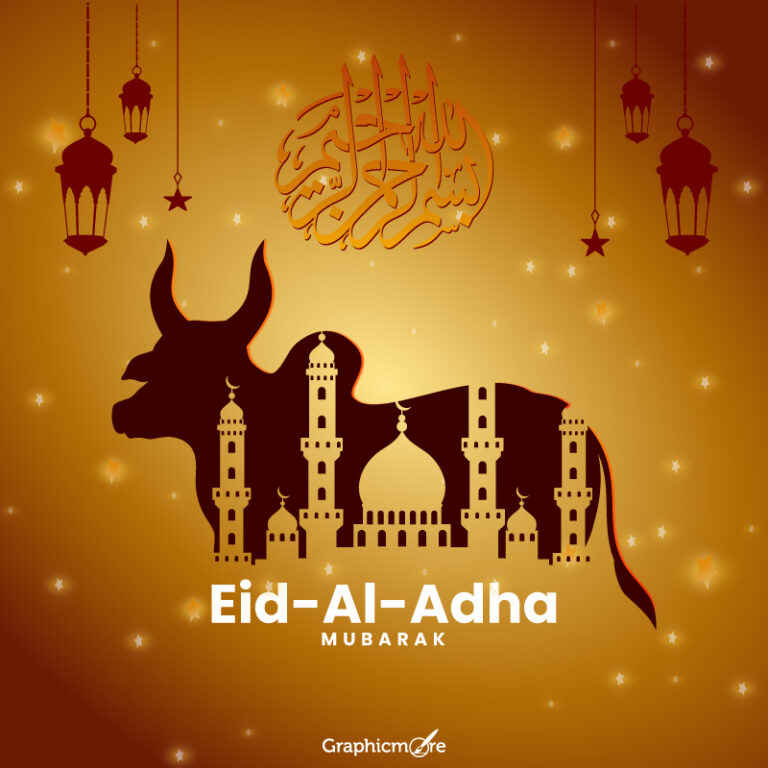 Floral Eid ul Adha Mubarak Greeting banner free download in the vector ...
