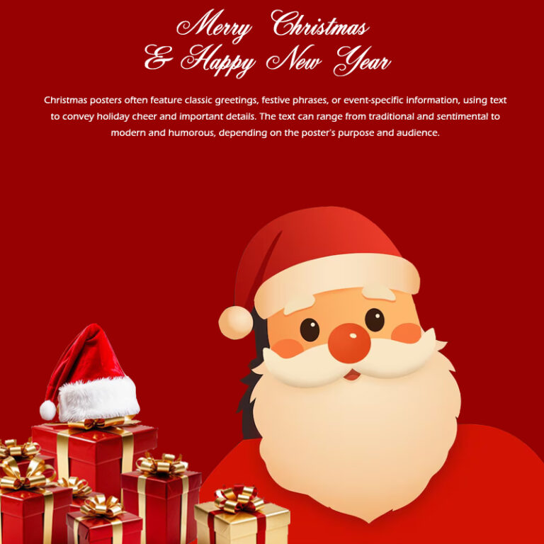 Download Christmas poster template with Santa Claus - Download Free ...